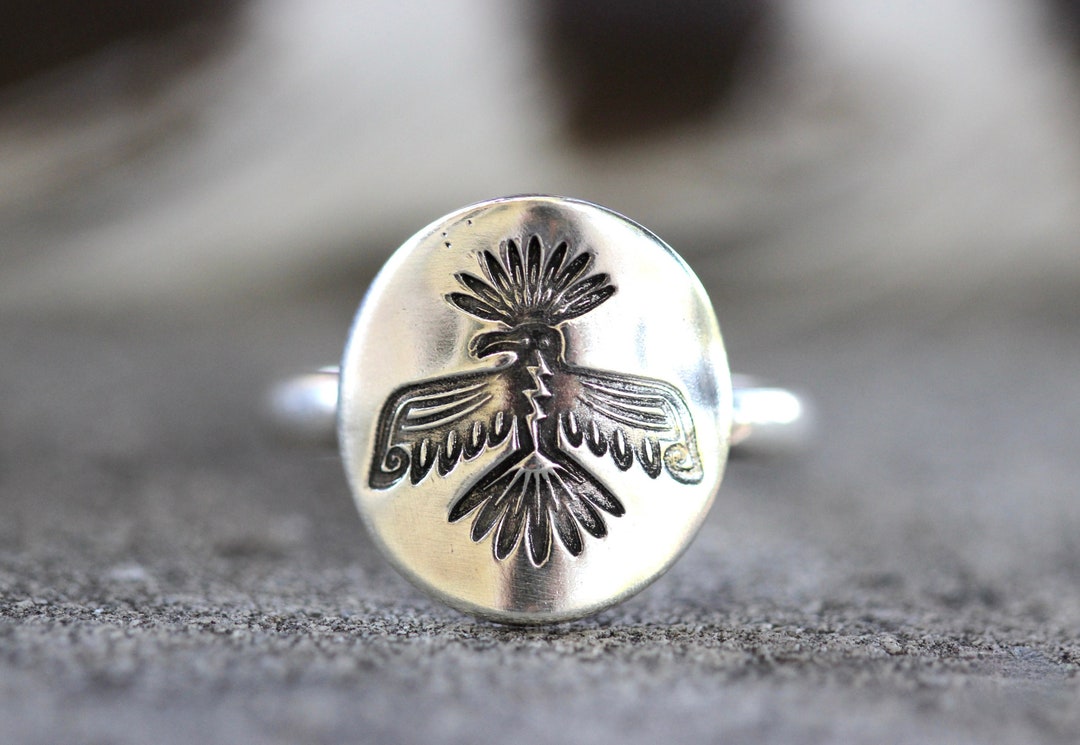 Hawk Ring Eagle Ring Sterling Silver Thunderbird Ring Southwest Ring ...