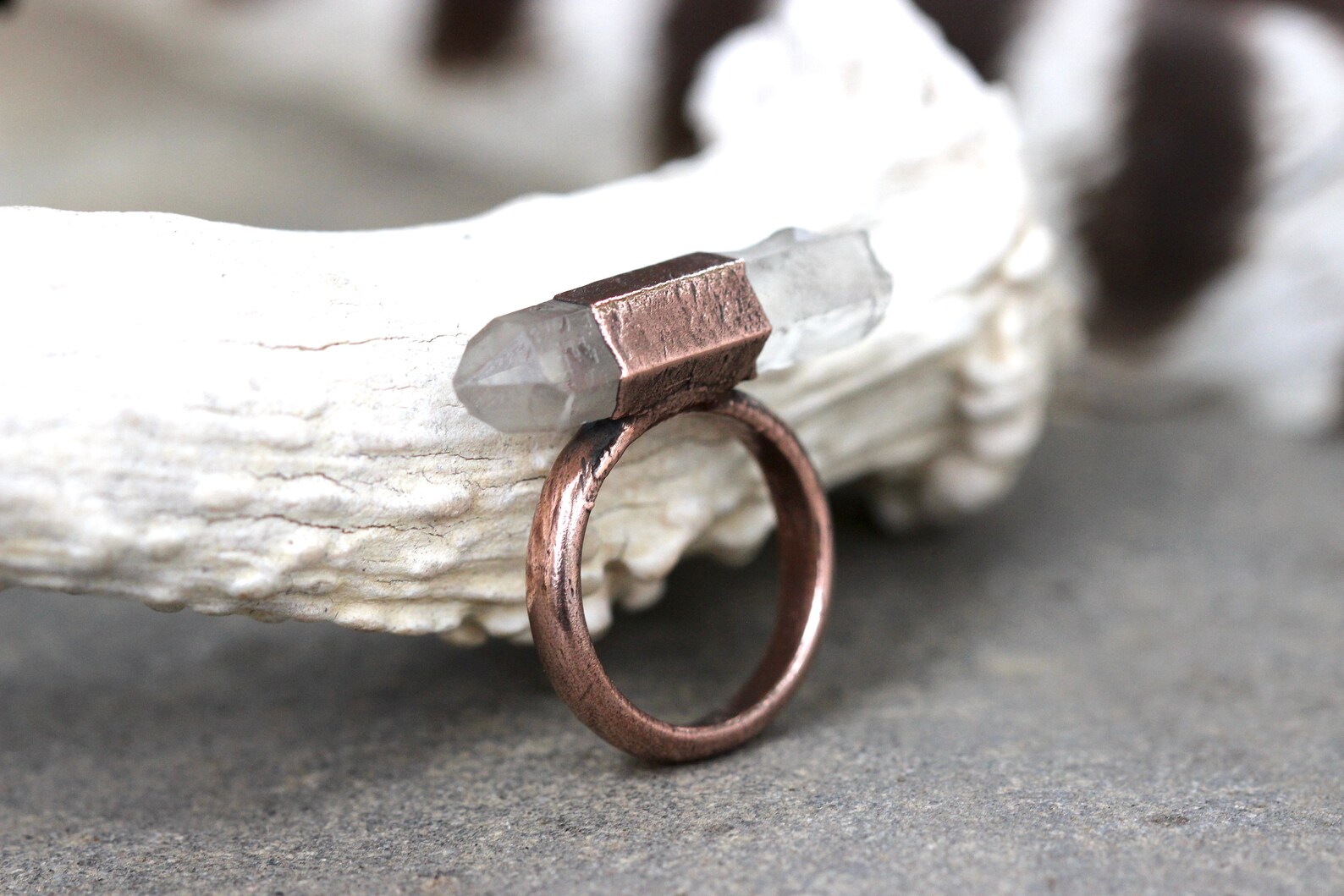 Raw Crystal Ring Raw Stone Ring Quartz Crystal Ring - Etsy