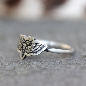 Deaths Head Moth Ring Sterling Silver Death's Head Moth Ring Witch Ring ...