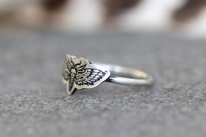 Deaths Head Moth Ring Sterling Silver Death's Head Moth - Etsy