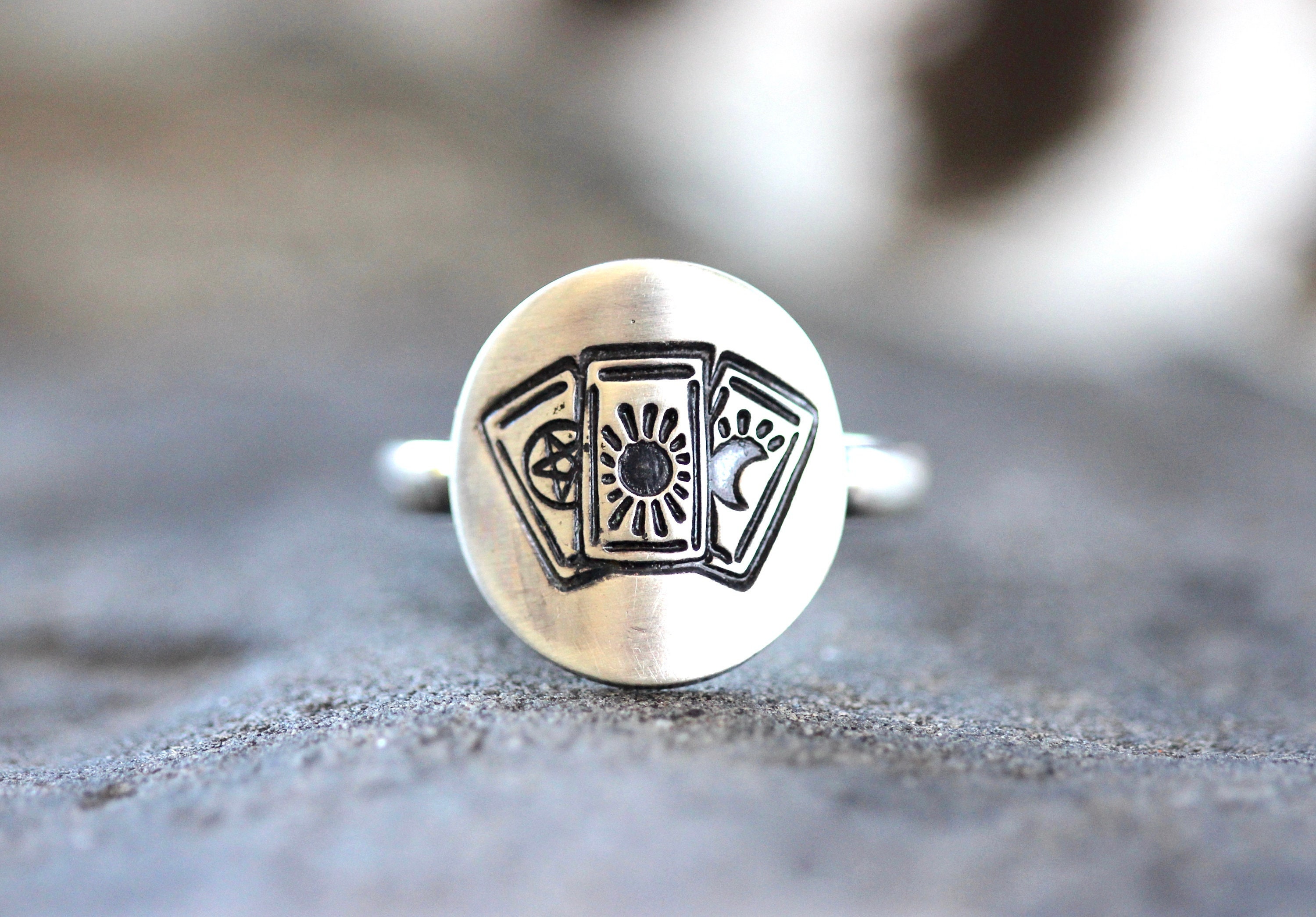 Sterling Silver Tarot Ring Tarot Cards Ring Witch Ring | Etsy