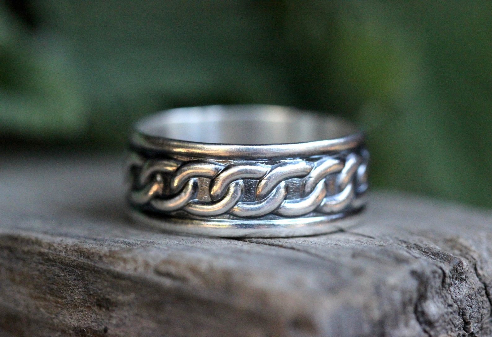 Silver Celtic Knot Ring Celtic Ring Band Sterling Silver Chain | Etsy