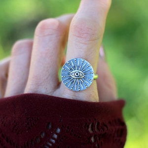Eye Ring Sterling Silver Evil Eye Ring All Seeing Eye Ring Evil Eye ...