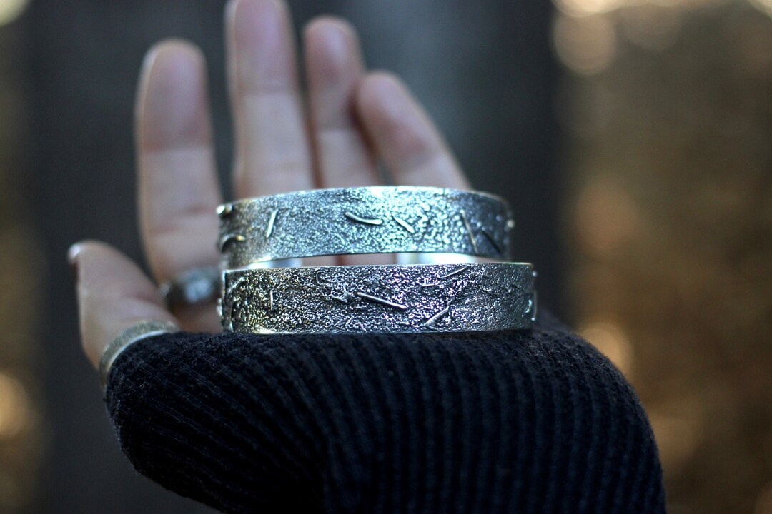 Sterling Silver Cuff Bracelet Silver Statement Cuff Bracelet Textured Silver Cuff Bracelet One ...