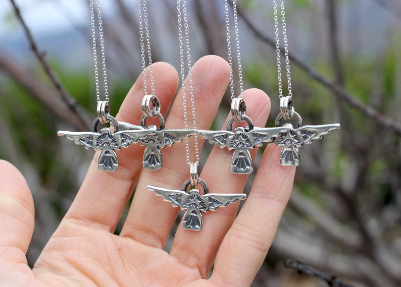 Bird Necklace Silver Hawk Necklace Sterling Silver Necklace | Etsy