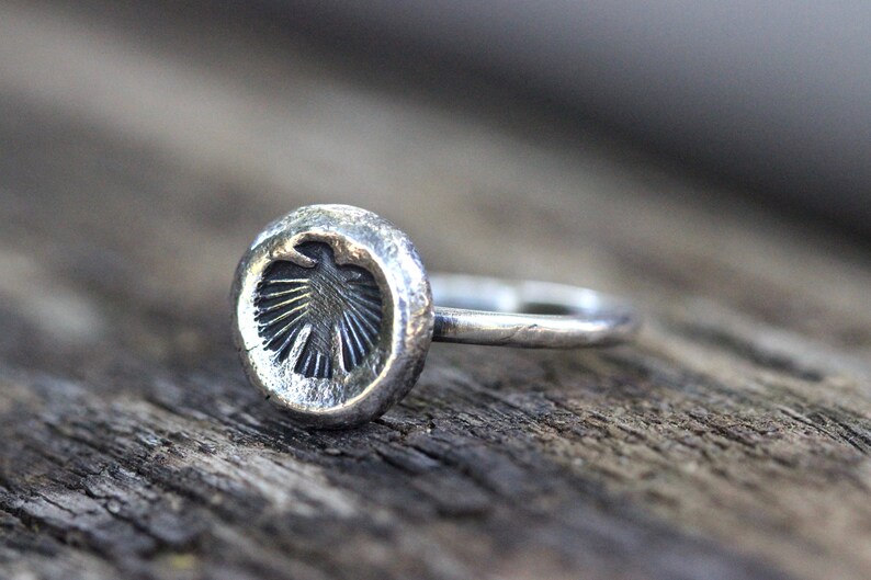 Thunderbird Ring Sterling Silver Stacking Ring Bird Ring Hawk Ring ...