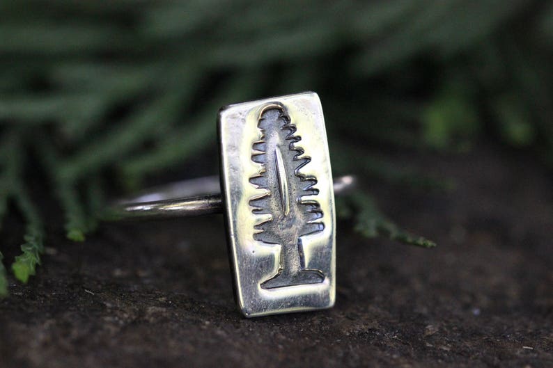 Pine Tree Ring Tree Jewelry Nature Ring Forest Ring Nature Jewelry ...