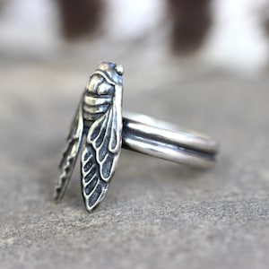 Silver Cicada Ring Sterling Silver Insect Ring Witch Ring Bug Ring ...