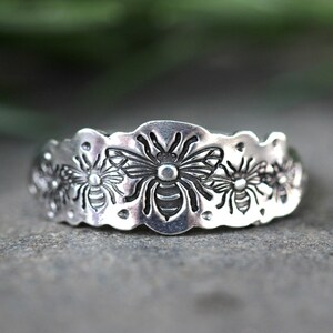 Bee Ring Nature Ring Save the Bees Sterling Silver Bee Ring Silver ...
