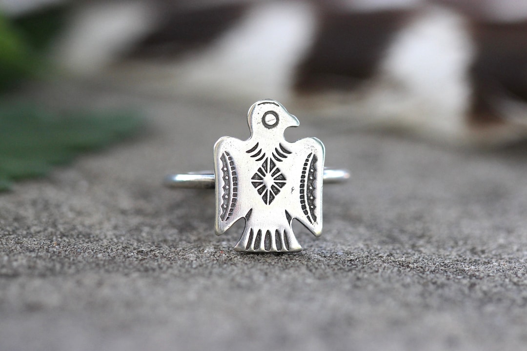 Hawk Ring Eagle Ring Sterling Silver Thunderbird Ring Southwest Ring ...