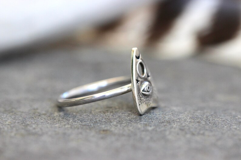 Planchette Ring Sterling Silver Witch Ring Celestial Ring Evil Eye Ring ...