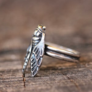 Silver Cicada Ring Sterling Silver Insect Ring Witch Ring Bug Ring ...