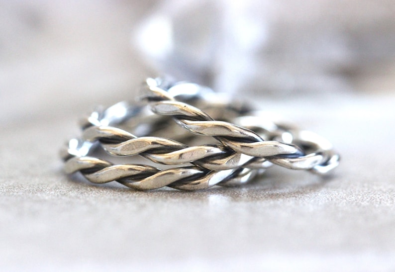 Sterling Silver Stacking Ring Twisted Ring Silver Ring Band | Etsy