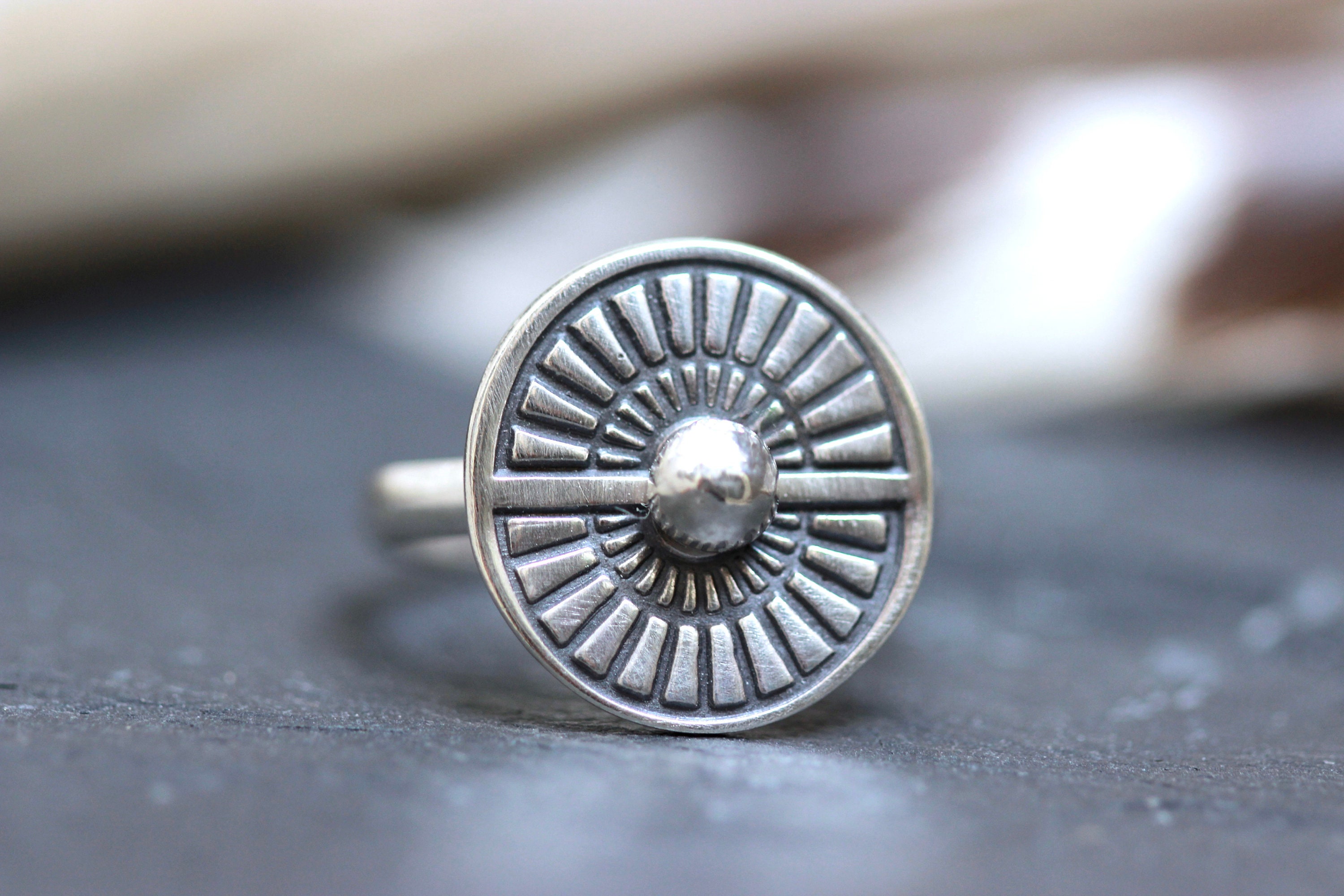 Sterling Silver Concho Statement Ring Southwestern Jewelry Southwest ...