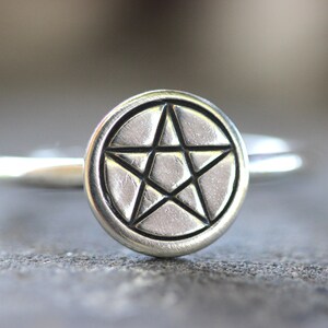 Pentacle Ring Sterling Silver Witch Ring Wiccan Ring Silver Pentacle ...