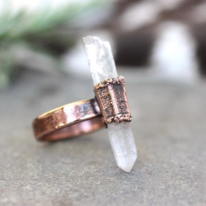 Raw Crystal Ring Raw Stone Ring Raw Crystal Jewelry Electroformed ...