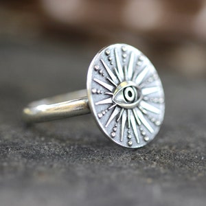 Eye Ring Sterling Silver Evil Eye Ring All Seeing Eye Ring Evil Eye ...