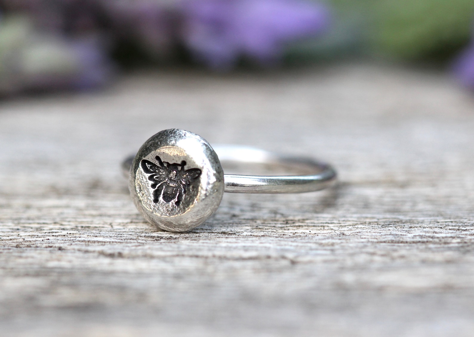 Bee Ring Sterling Silver Ring Nature Ring Bee Jewelry Nature | Etsy