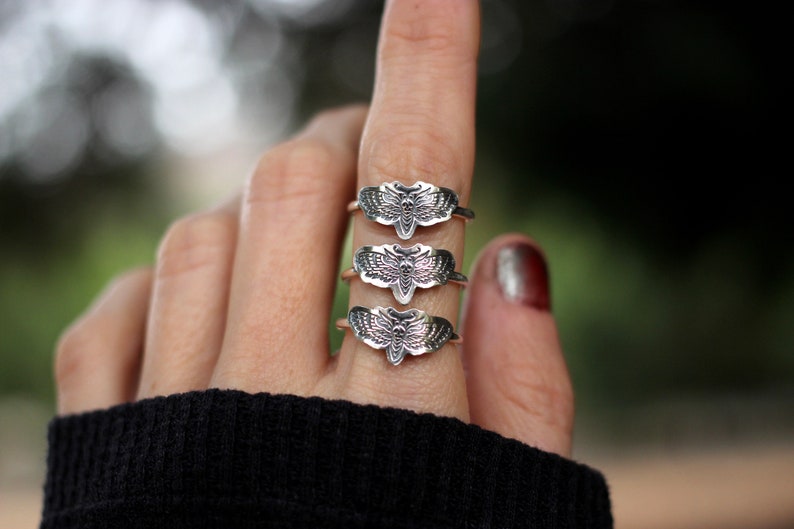 Deaths Head Moth Ring Sterling Silver Death's Head Moth - Etsy