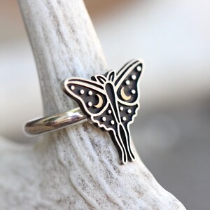Silver Luna Moth Ring Luna Moth Jewelry Sterling Silver Moth Ring ...