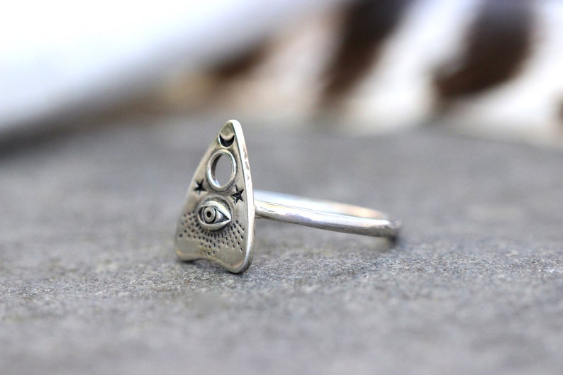 Planchette Ring Sterling Silver Witch Ring Celestial Ring Evil Eye Ring ...