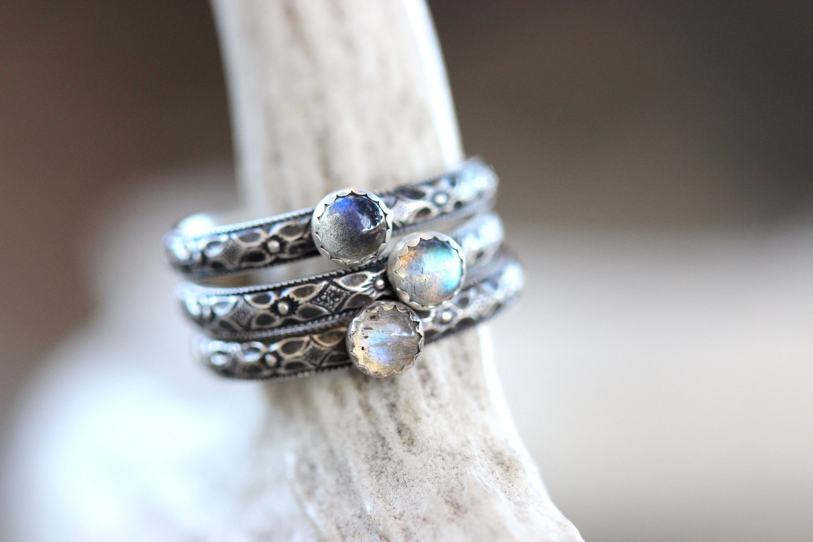 Labradorite Ring Sterling Silver Labradorite Stacking Ring One - Etsy