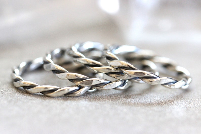 Silver Twist Ring Silver Twisted Ring Silver Stacking Rings - Etsy