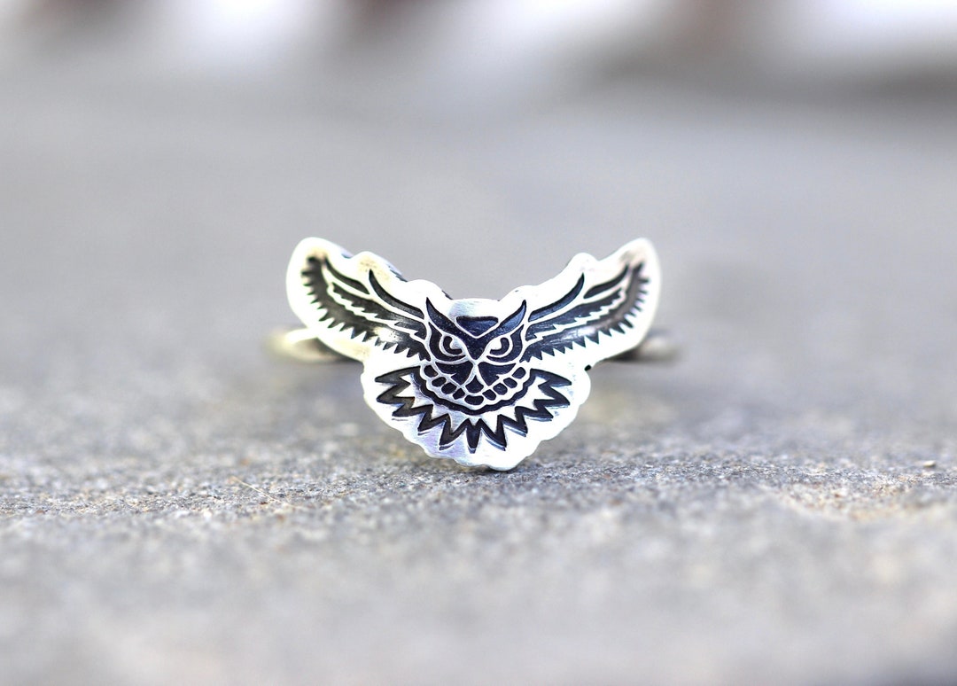 Owl Ring Sterling Silver Owl Ring Silver Owl Rings for Women Bird Ring ...
