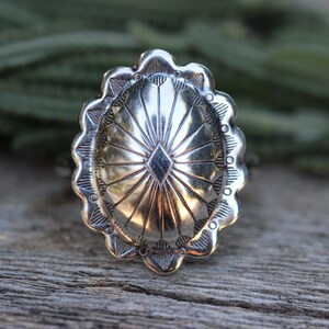 Sterling Silver Concho Ring Sterling Silver Statement Ring Southwestern ...