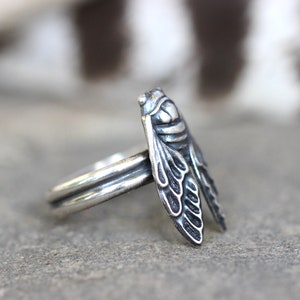 Silver Cicada Ring Sterling Silver Insect Ring Witch Ring Bug Ring ...