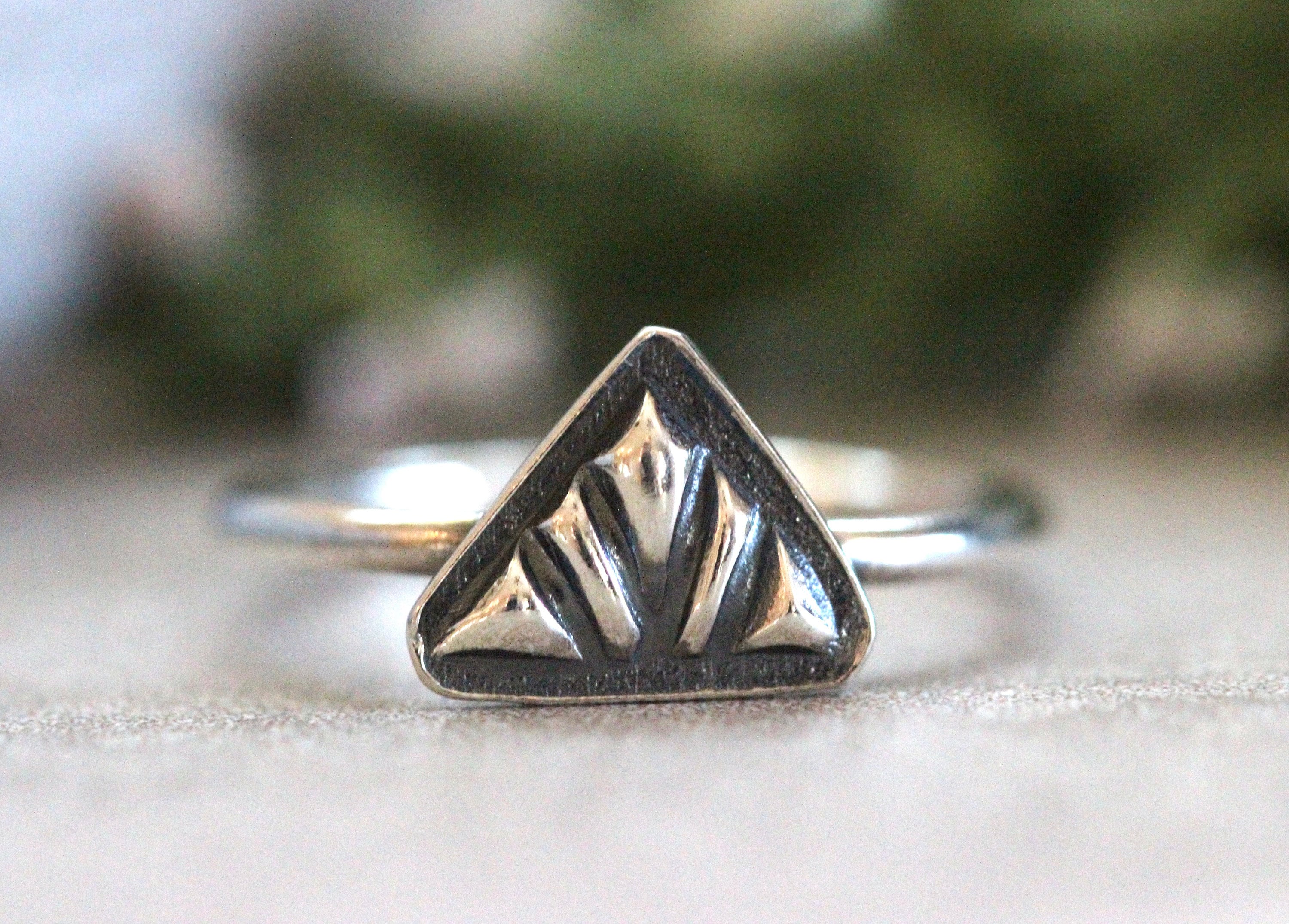Triangle Ring Silver Stacking Ring Silver Ring Silver Bohemian | Etsy