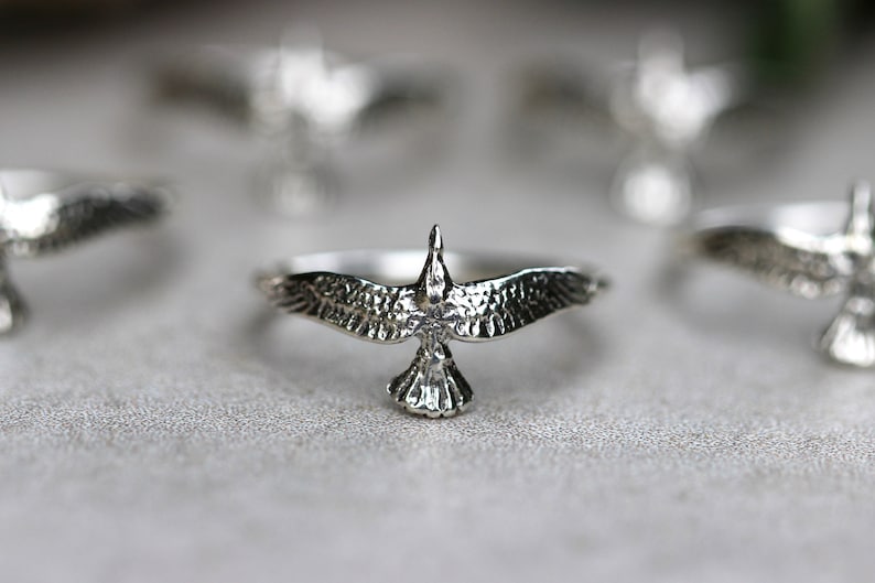 Sterling Silver Thunderbird Ring Hawk Ring Silver Eagle Ring | Etsy