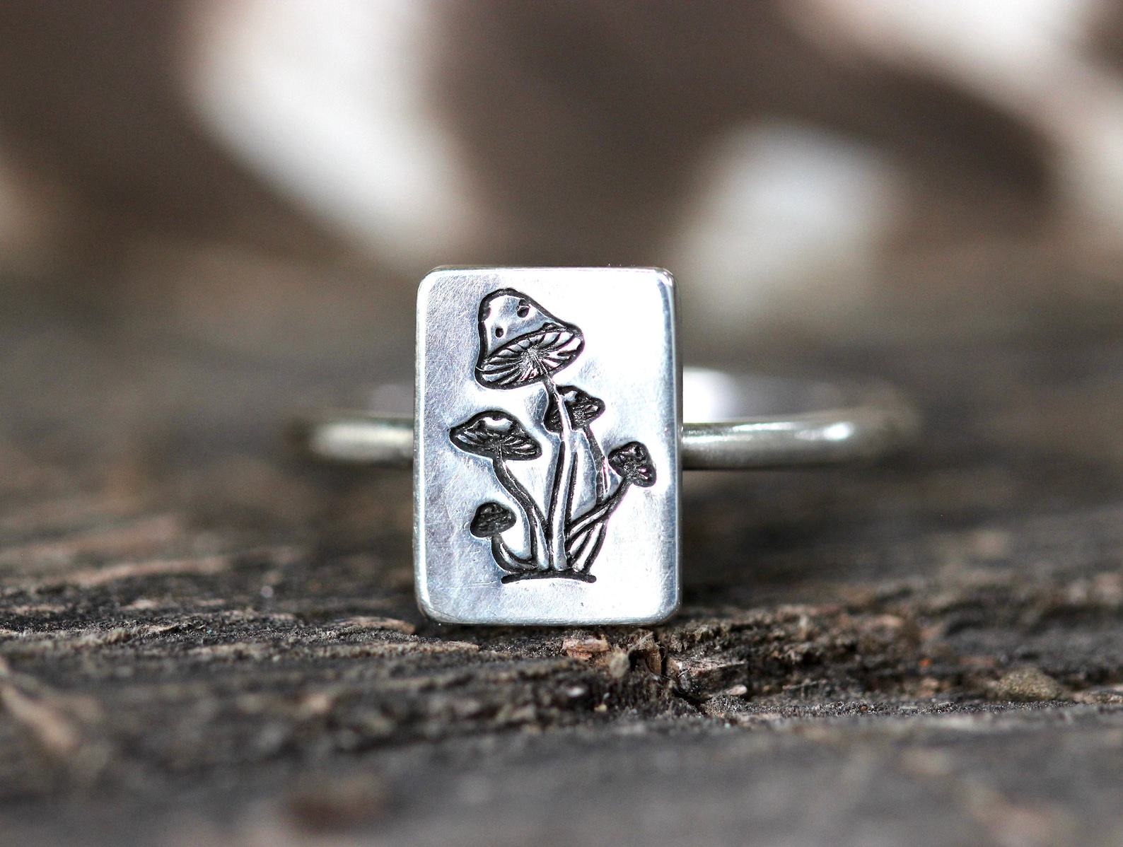 Mushroom Ring Mushroom Jewelry Sterling Silver Forest Ring | Etsy