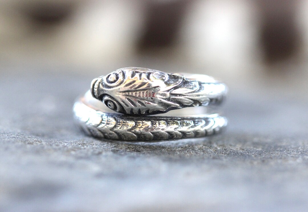 Snake Ring Sterling Silver Serpent Ring Wrap Snake Ring Wrap Around ...
