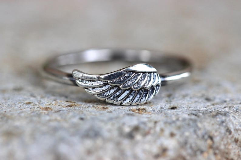 Wing Ring Silver Angel Wing Ring Silver Angel Ring Sterling - Etsy