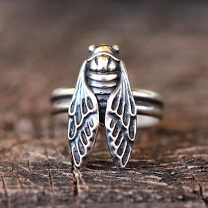 Silver Cicada Ring Sterling Silver Insect Ring Witch Ring Bug Ring ...