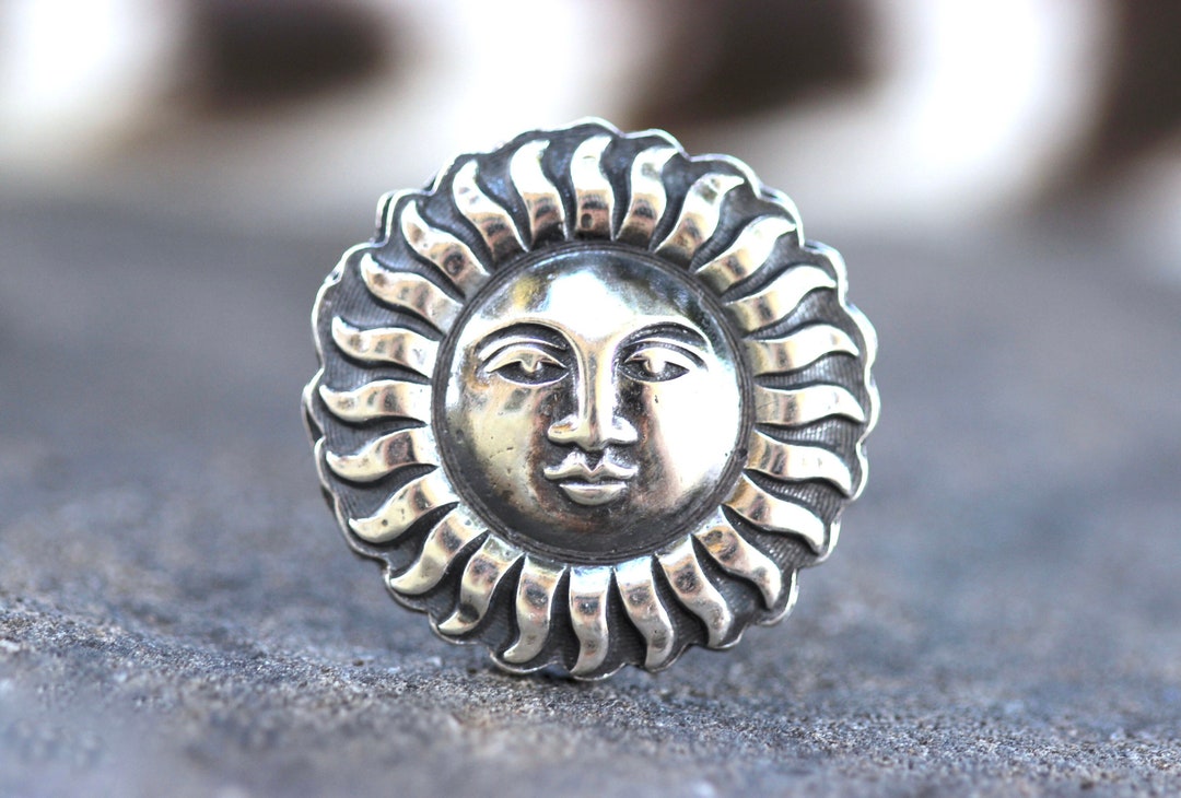 Sterling Silver Sun Ring Sun Face Ring Celestial Ring Celestial Jewelry ...