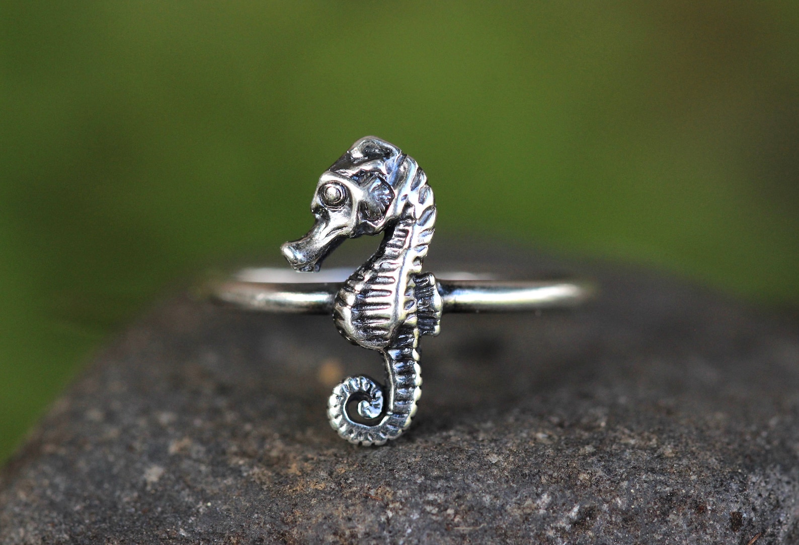 Seahorse Ring Sterling Silver Beach Ring Silver Nature Ring - Etsy