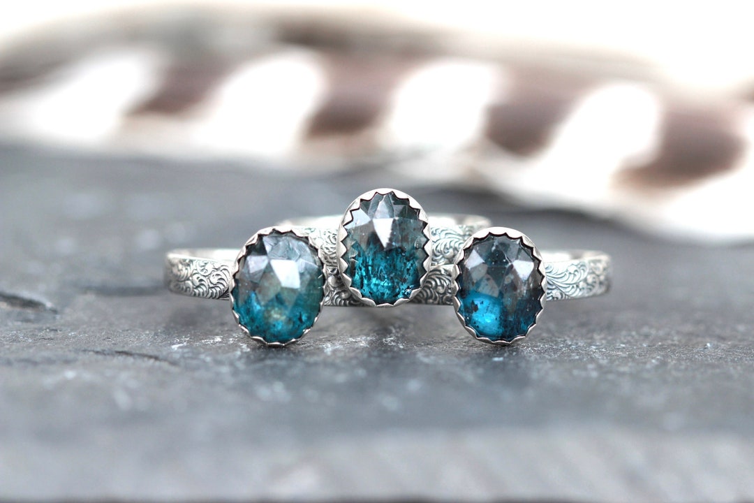 Blue Kyanite Ring Blue Stone Ring Sterling Silver Ring One Ring Kyanite ...