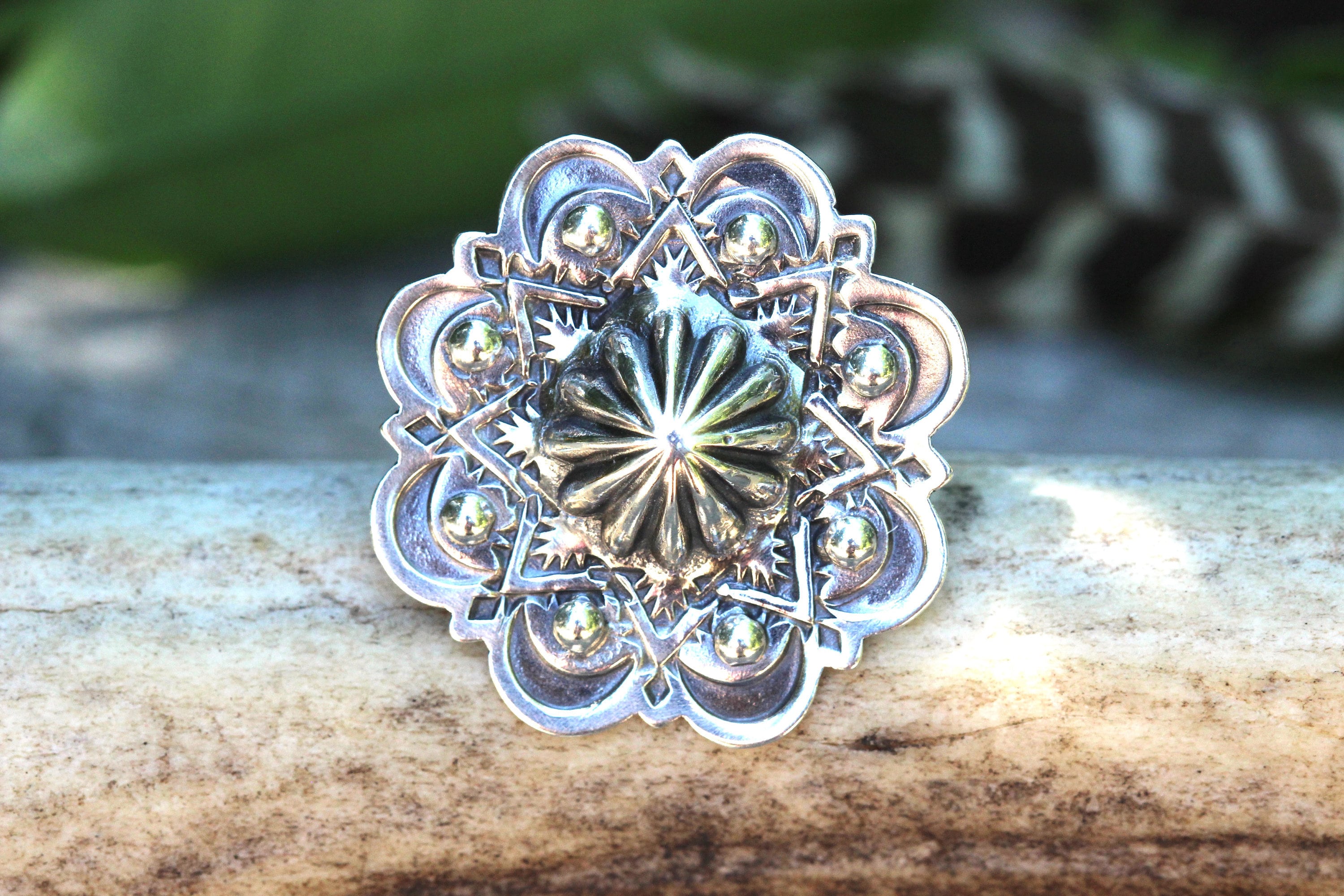 Sterling Silver Concho Ring Silver Statement Ring Southwestern | Etsy