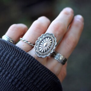 Sterling Silver Concho Ring Sterling Silver Statement Ring Southwestern ...