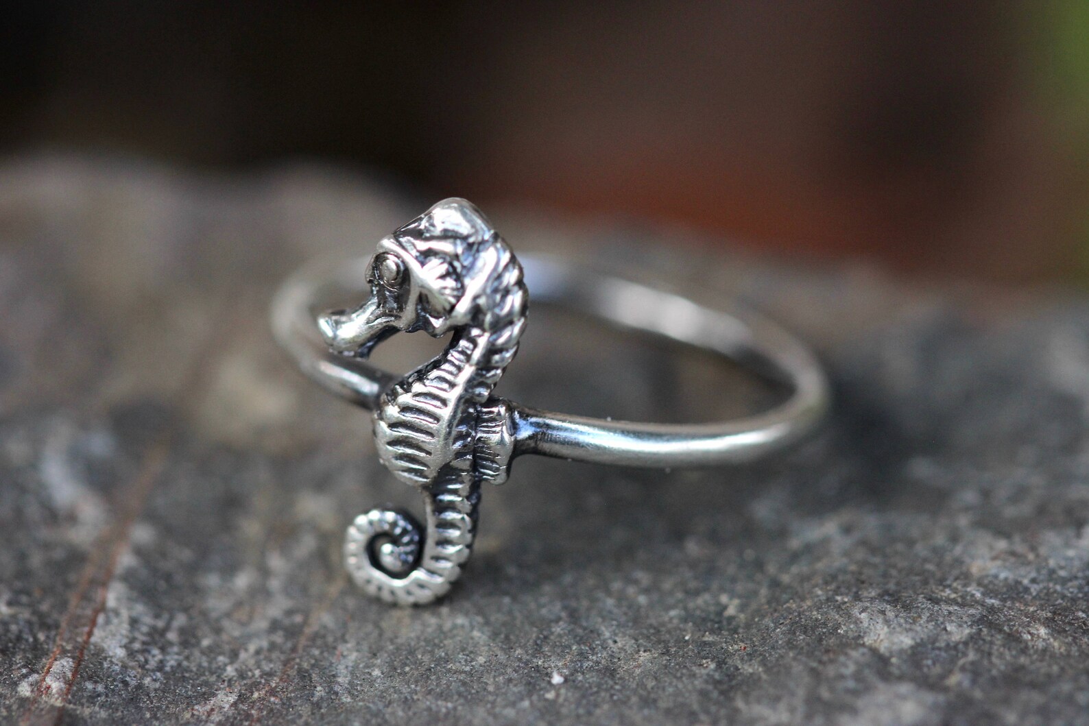 Seahorse Ring Sterling Silver Beach Ring Silver Nature Ring | Etsy