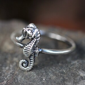 Seahorse Ring, Sterling Silver Beach Ring, Silver Nature Ring, Silver ...