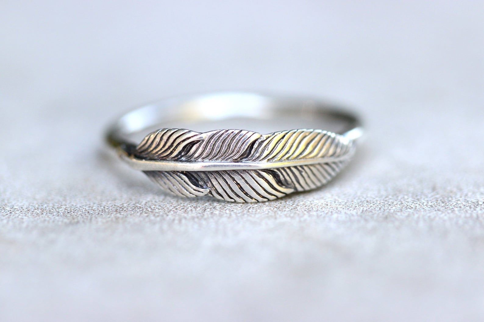 Feather Ring, Sterling Silver Feather Ring, Feather Rings for Women ...