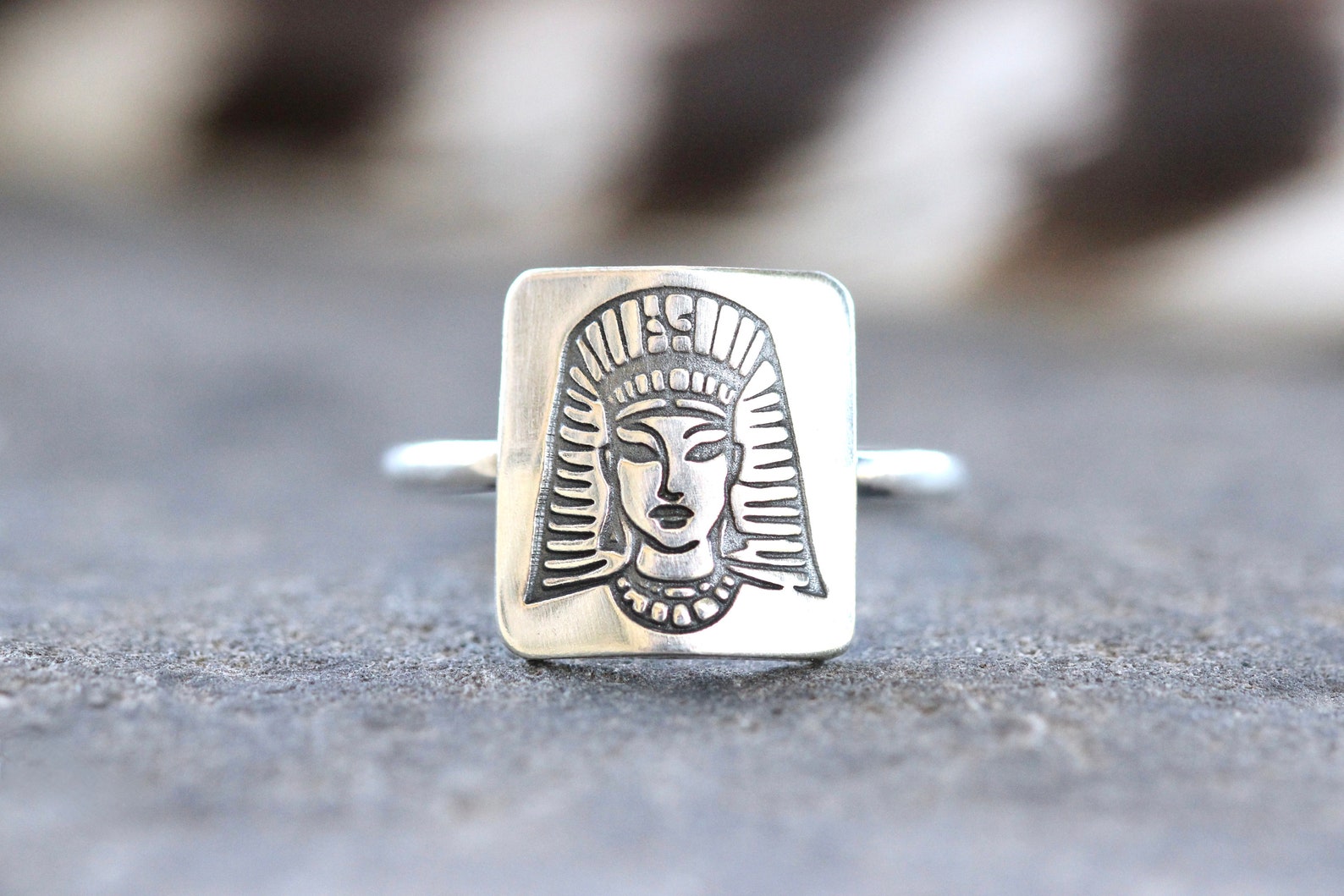 Nefertiti Ring Sterling Silver Egyptian Ring Queen Nefertiti Ring ...