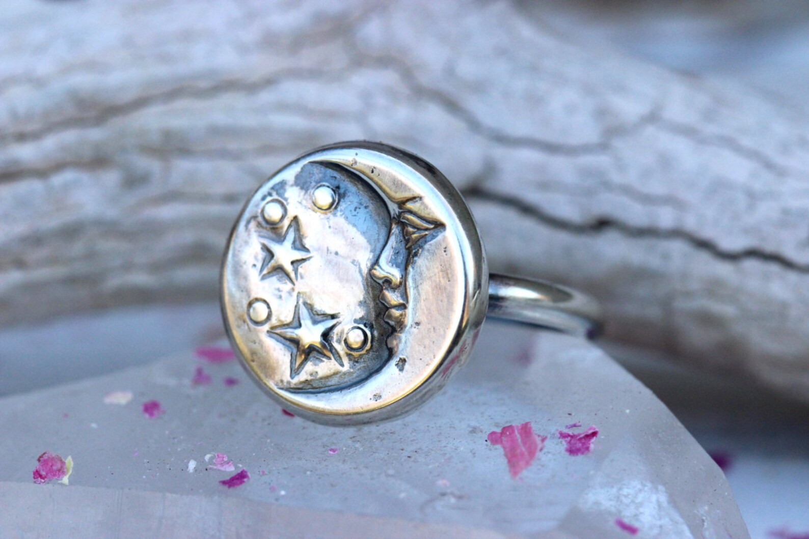 Silver Moon Ring Moon Jewelry Celestial Jewelry Sterling - Etsy