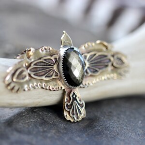 Raven Necklace Brass Raven Pendant Gold Sheen Obsidian Pendant Crow ...