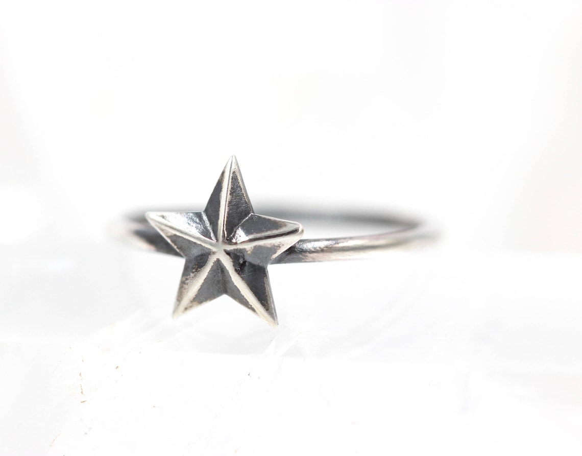 Star Ring Sterling Silver Star Ring Sterling Silver Stacking - Etsy