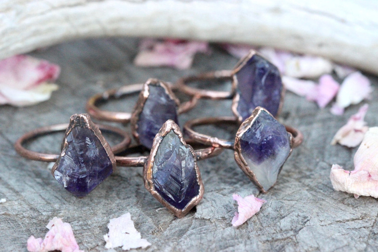 Raw Amethyst Ring Raw Crystal Ring Raw Crystals and Stones Birthstone ...