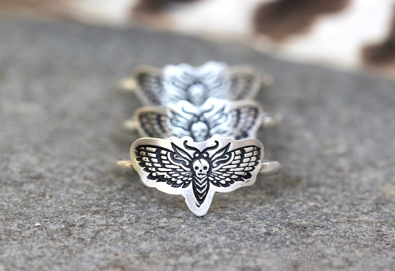 Deaths Head Moth Ring Sterling Silver Death's Head Moth - Etsy